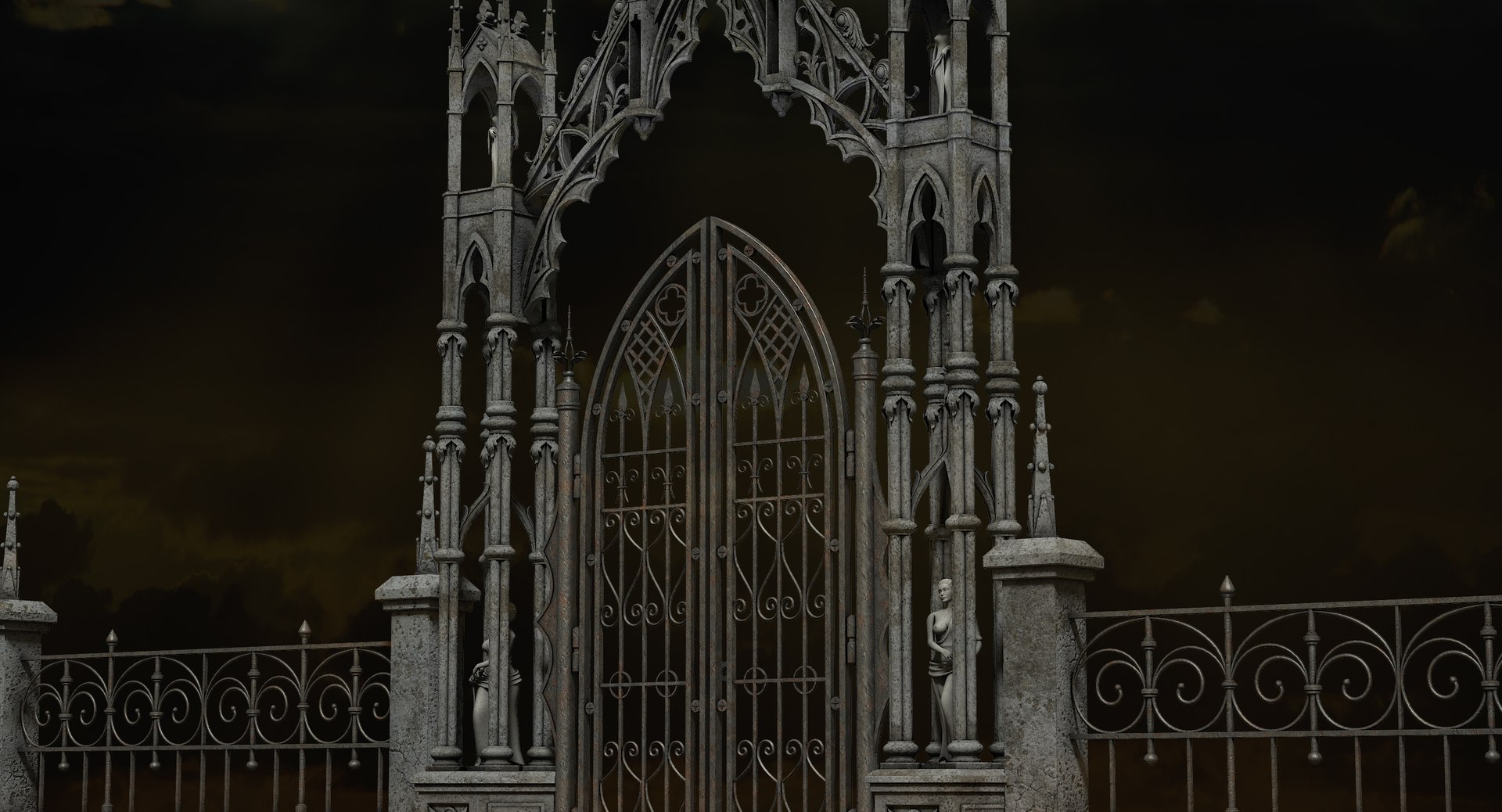 3d Model Gothic Gate