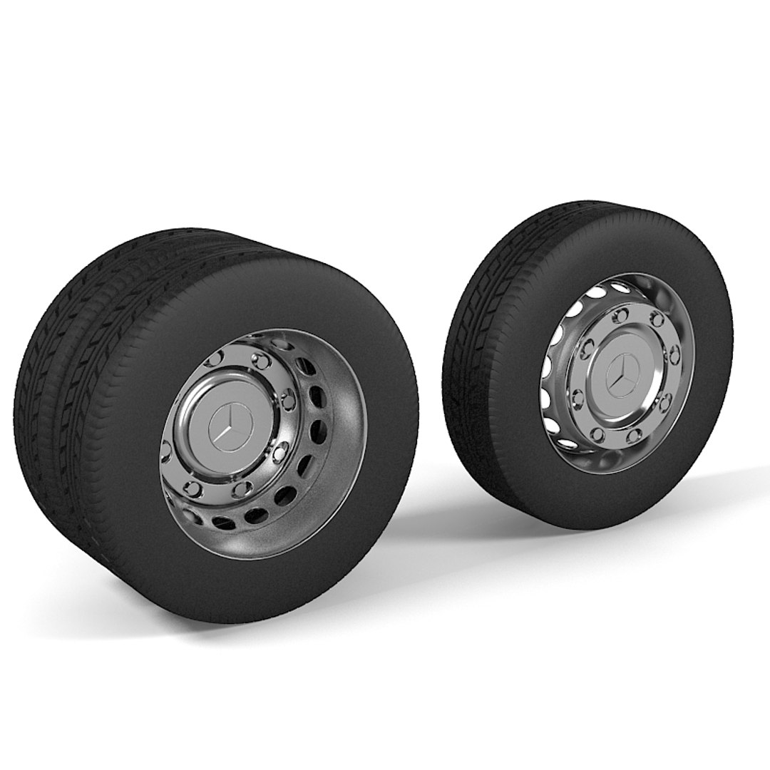3d Model Heavy Truck Wheel Set