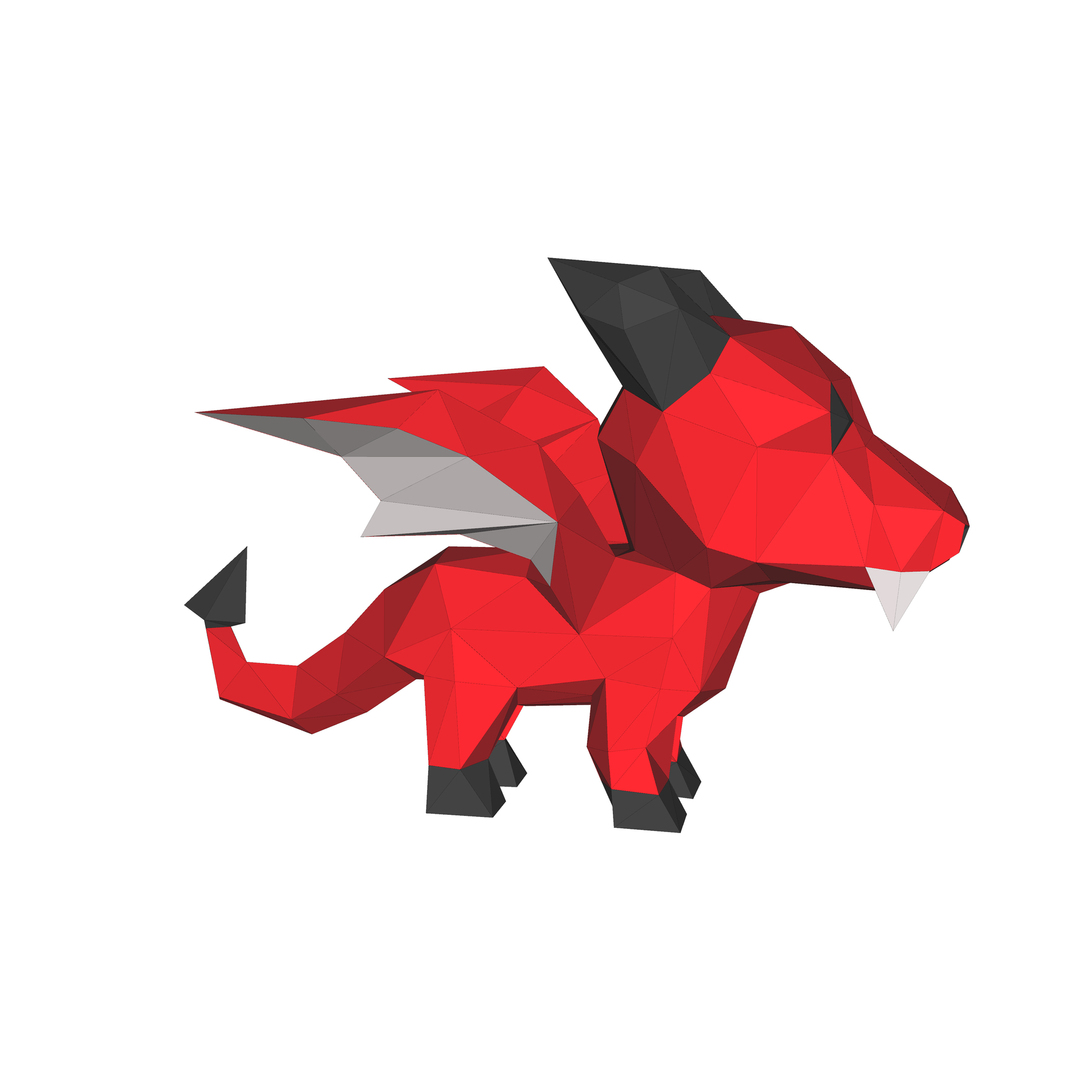 3D DRAGON LOW POLY 3D Papercraf - TurboSquid 1777086