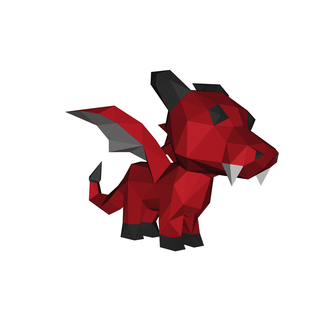 3D DRAGON LOW POLY 3D Papercraf - TurboSquid 1777086