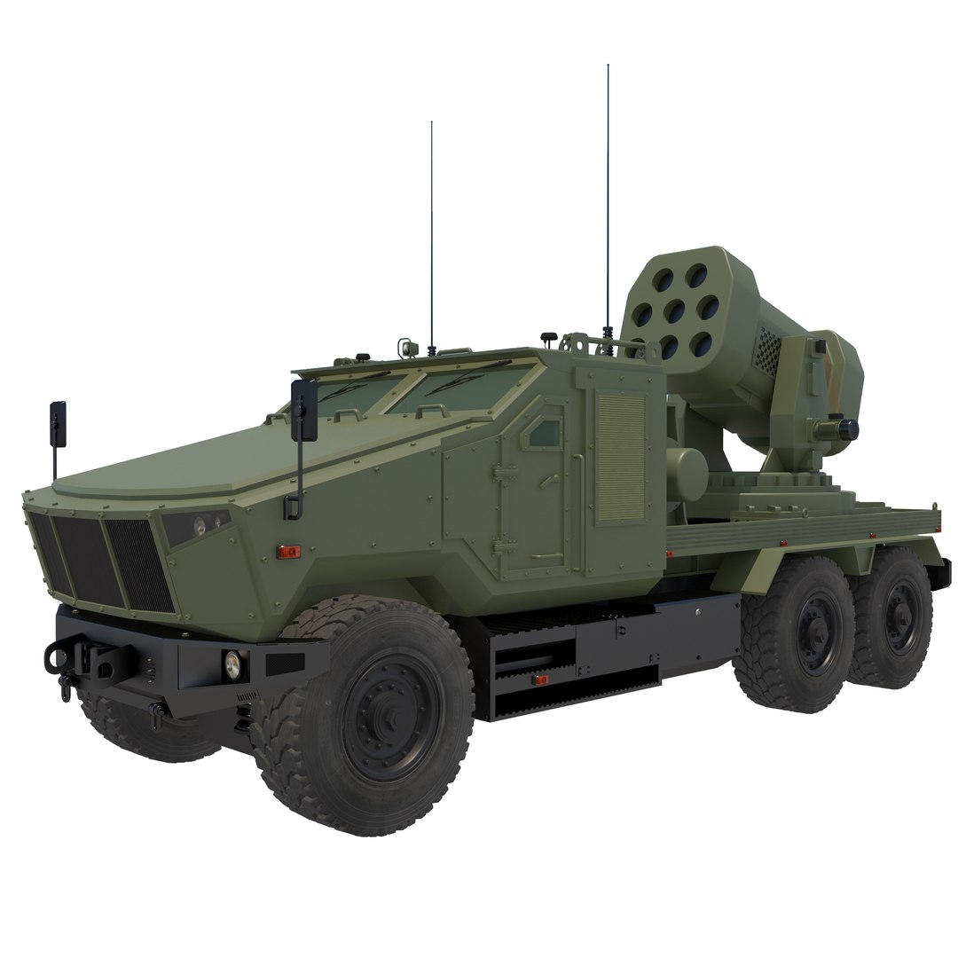 3D Armored Vehicle V6 Rocket Launcher Model - TurboSquid 1614527