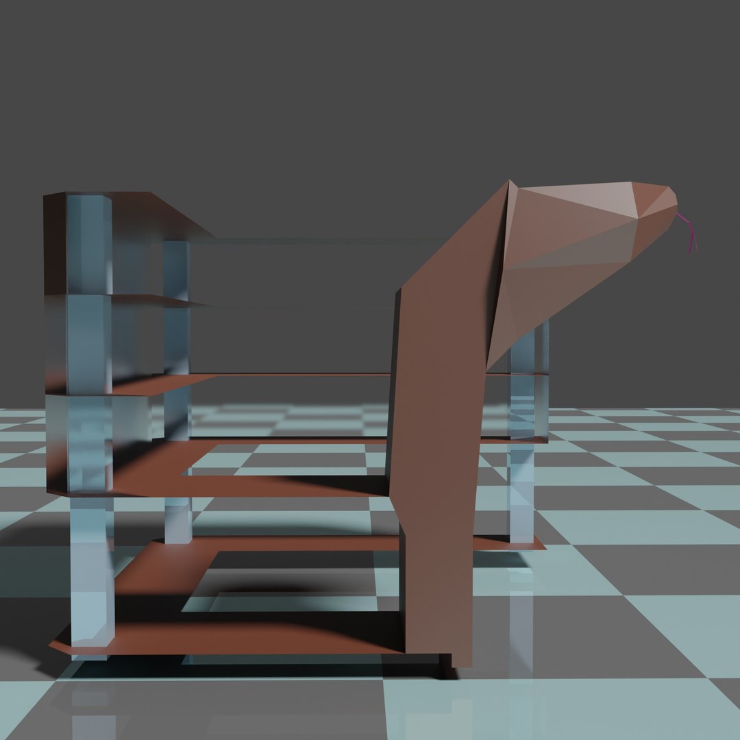 3D Bookcase Or Shelves In The Shape Of A Snake Model - TurboSquid 2240739
