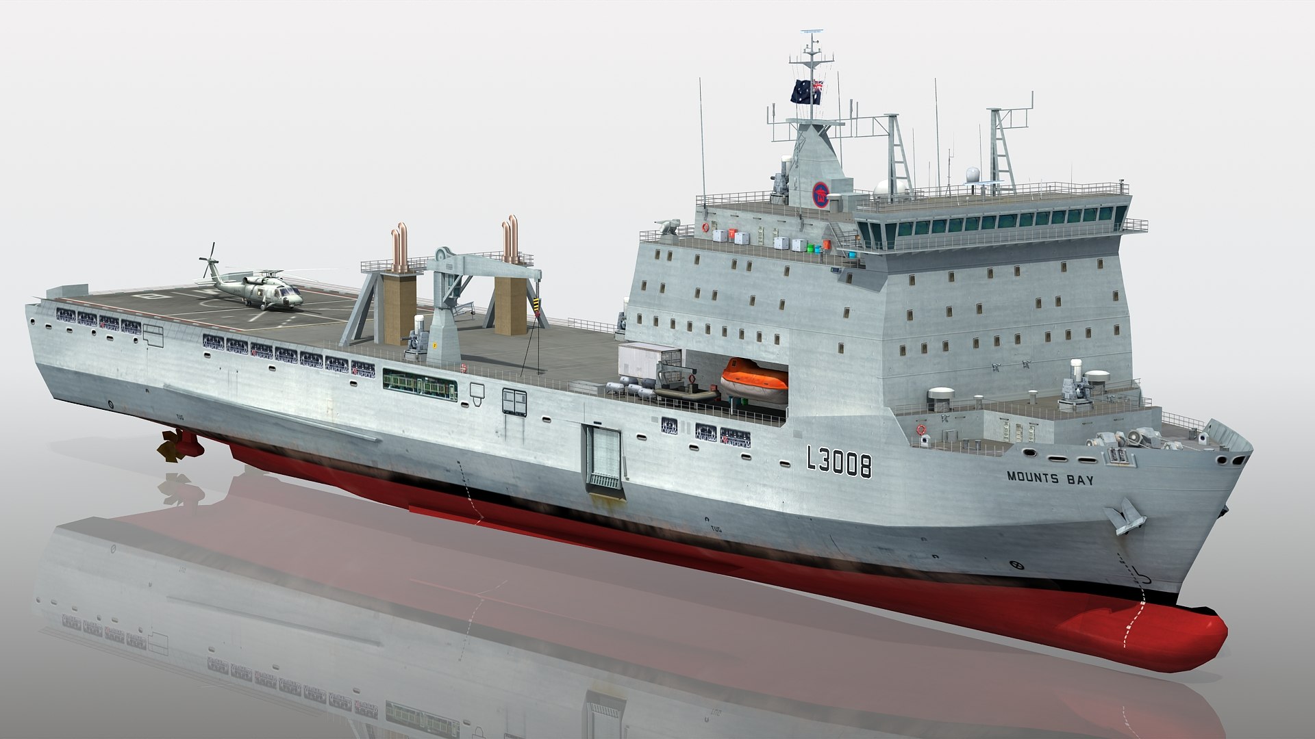 3D Model Mounts Bay L3008 Bay-class - TurboSquid 1662926