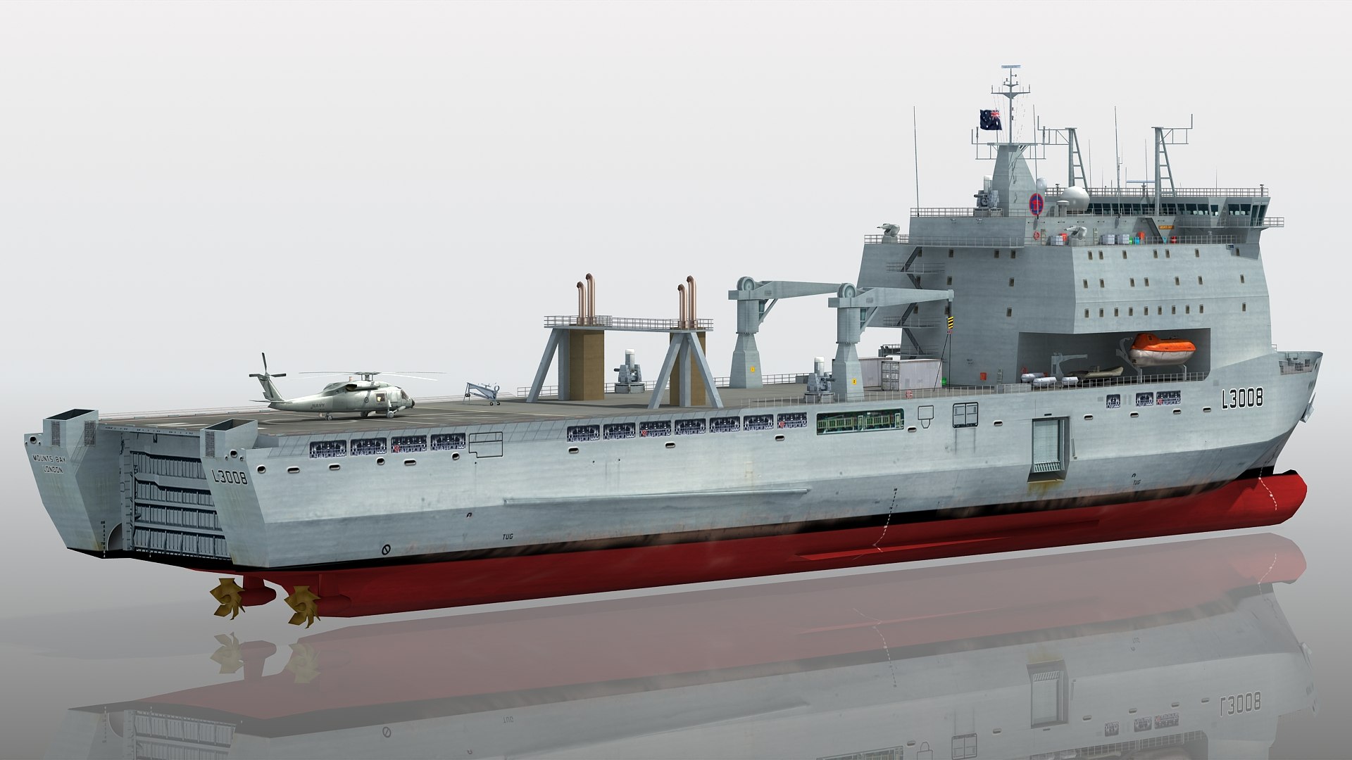 3D Model Mounts Bay L3008 Bay-class - TurboSquid 1662926