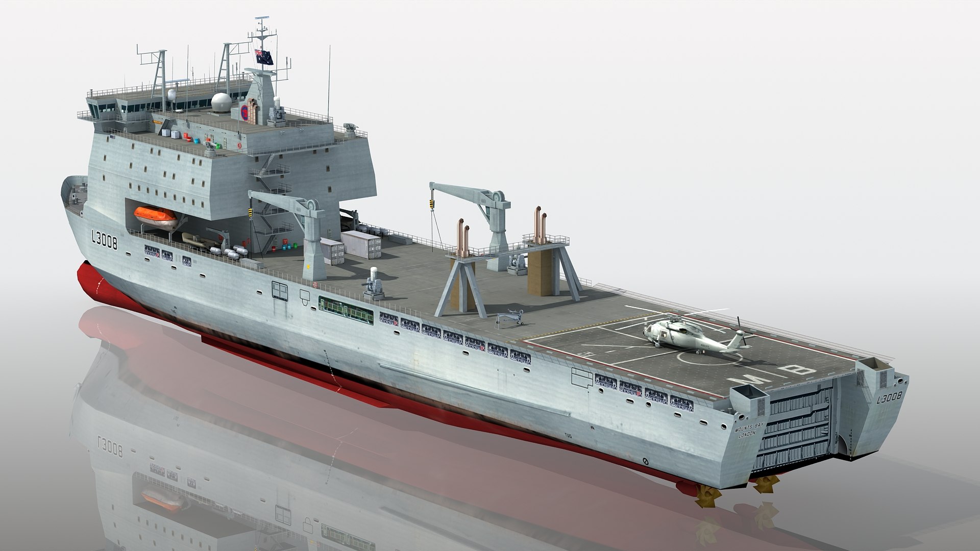 3D Model Mounts Bay L3008 Bay-class - TurboSquid 1662926