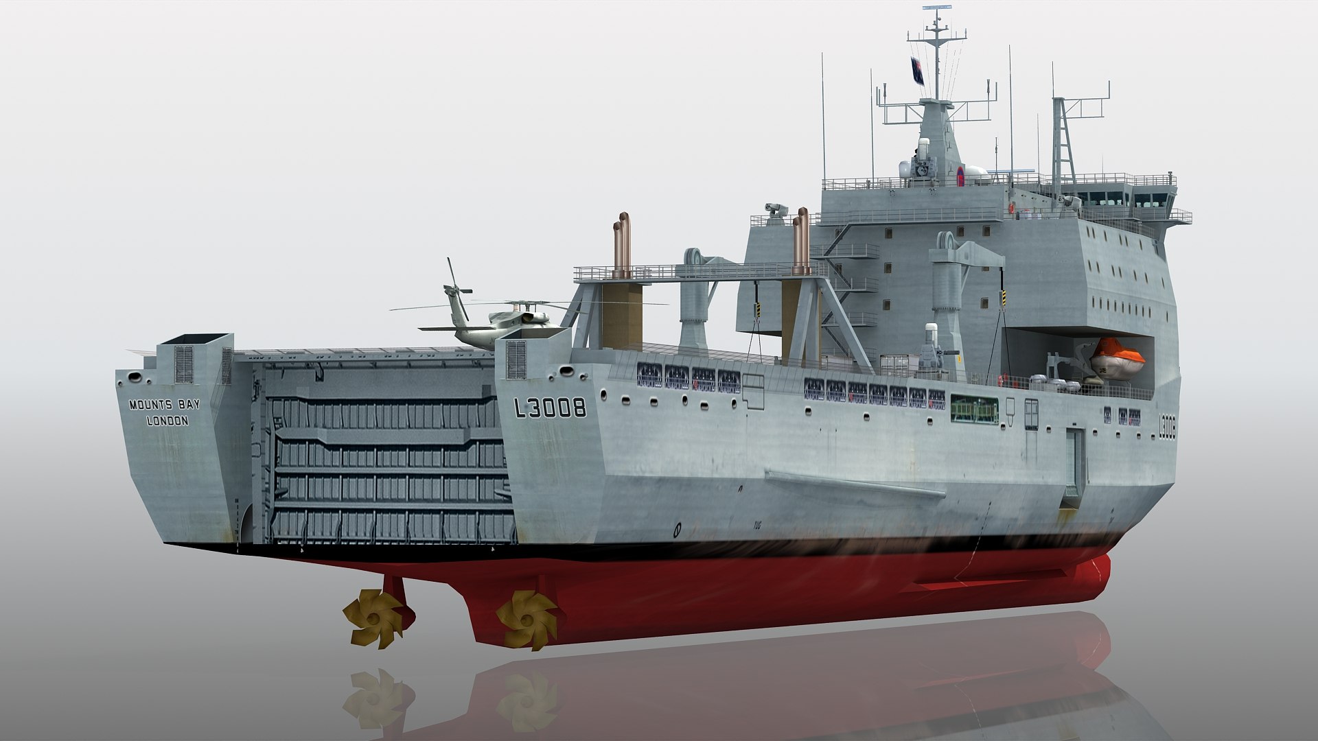 3D Model Mounts Bay L3008 Bay-class - TurboSquid 1662926