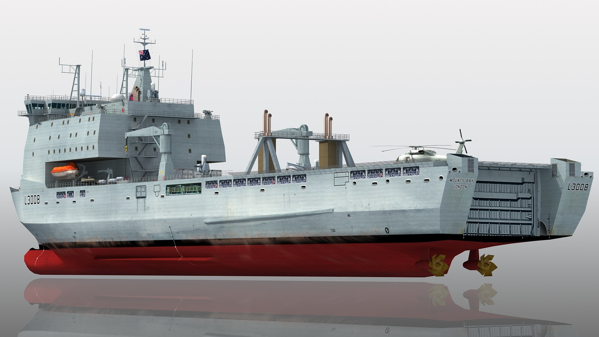 3D Model Mounts Bay L3008 Bay-class - TurboSquid 1662926