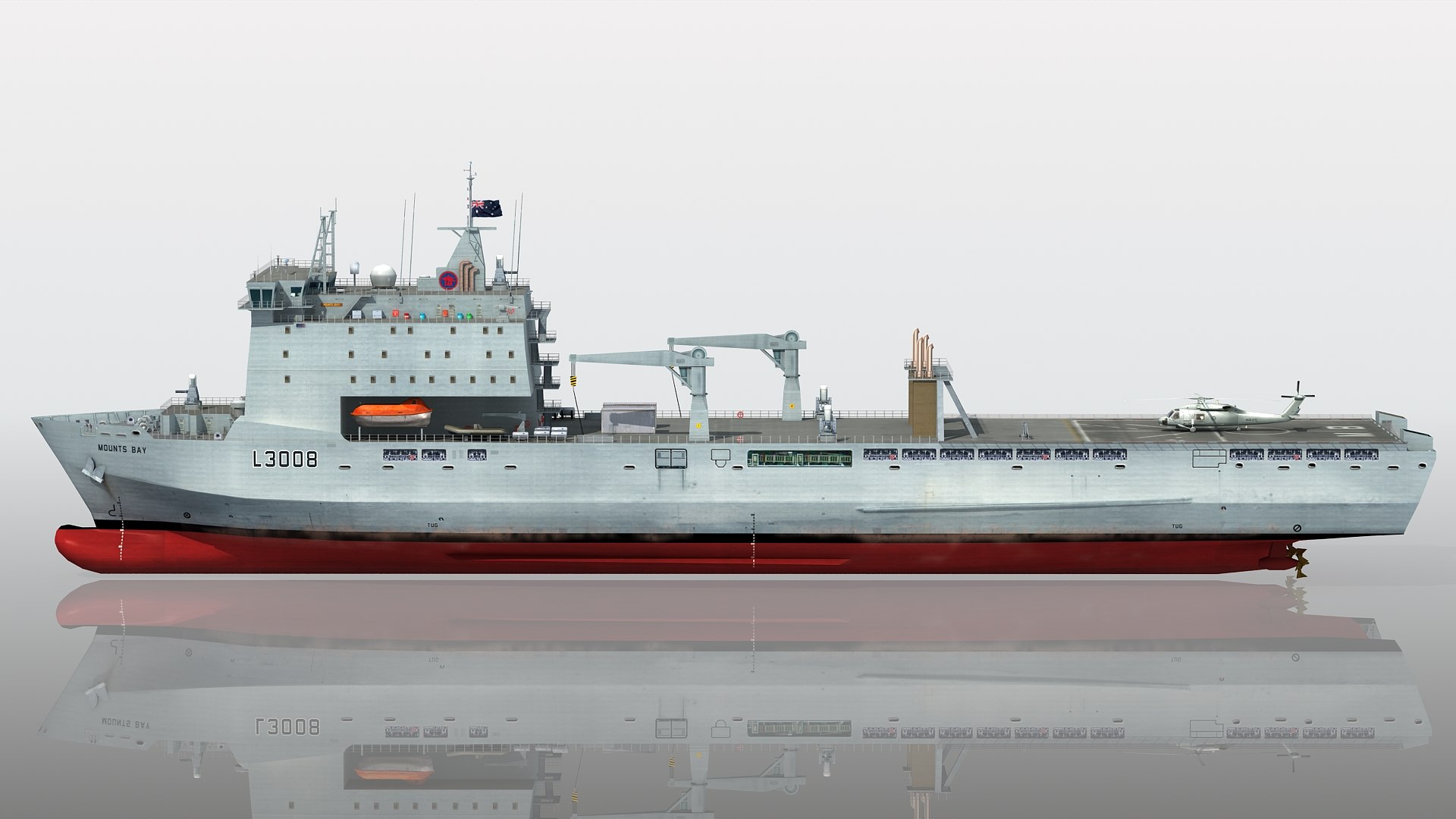 3D Model Mounts Bay L3008 Bay-class - TurboSquid 1662926