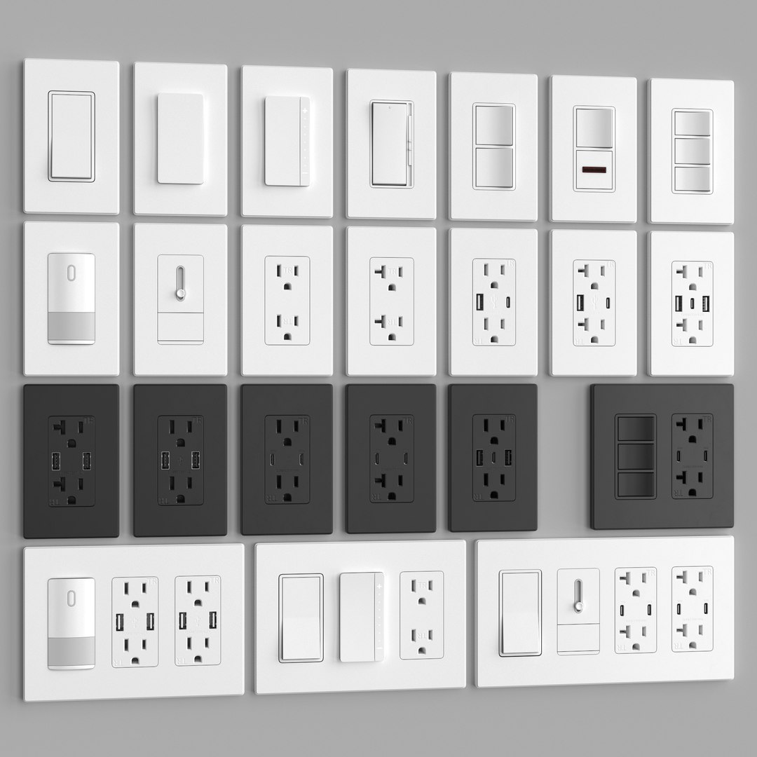 ELEGRP US Wall Switches Sockets Decorator Plates 3D Model - TurboSquid ...