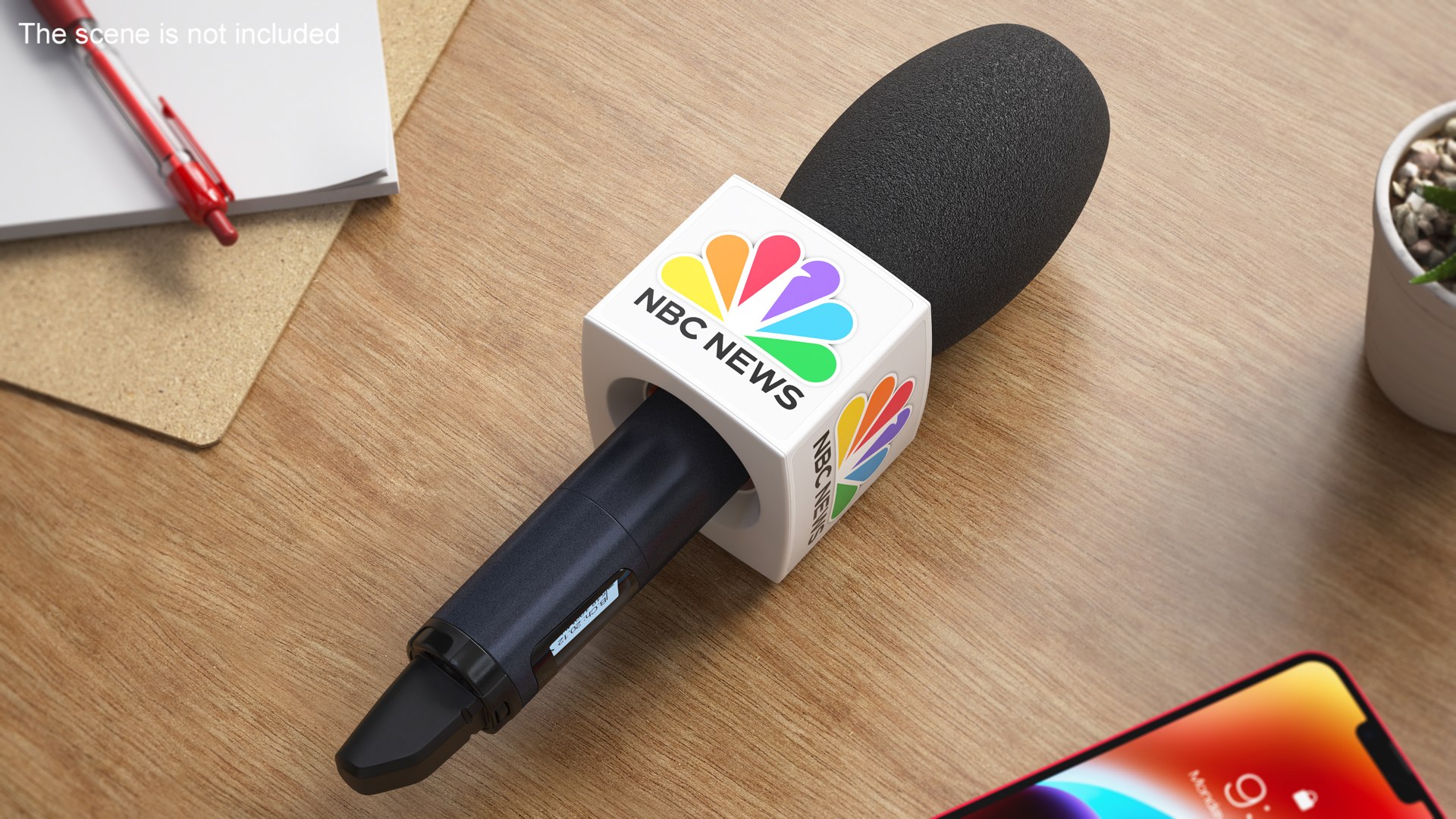 NBC News Interview Mic Wireless Square 3D - TurboSquid 2169083