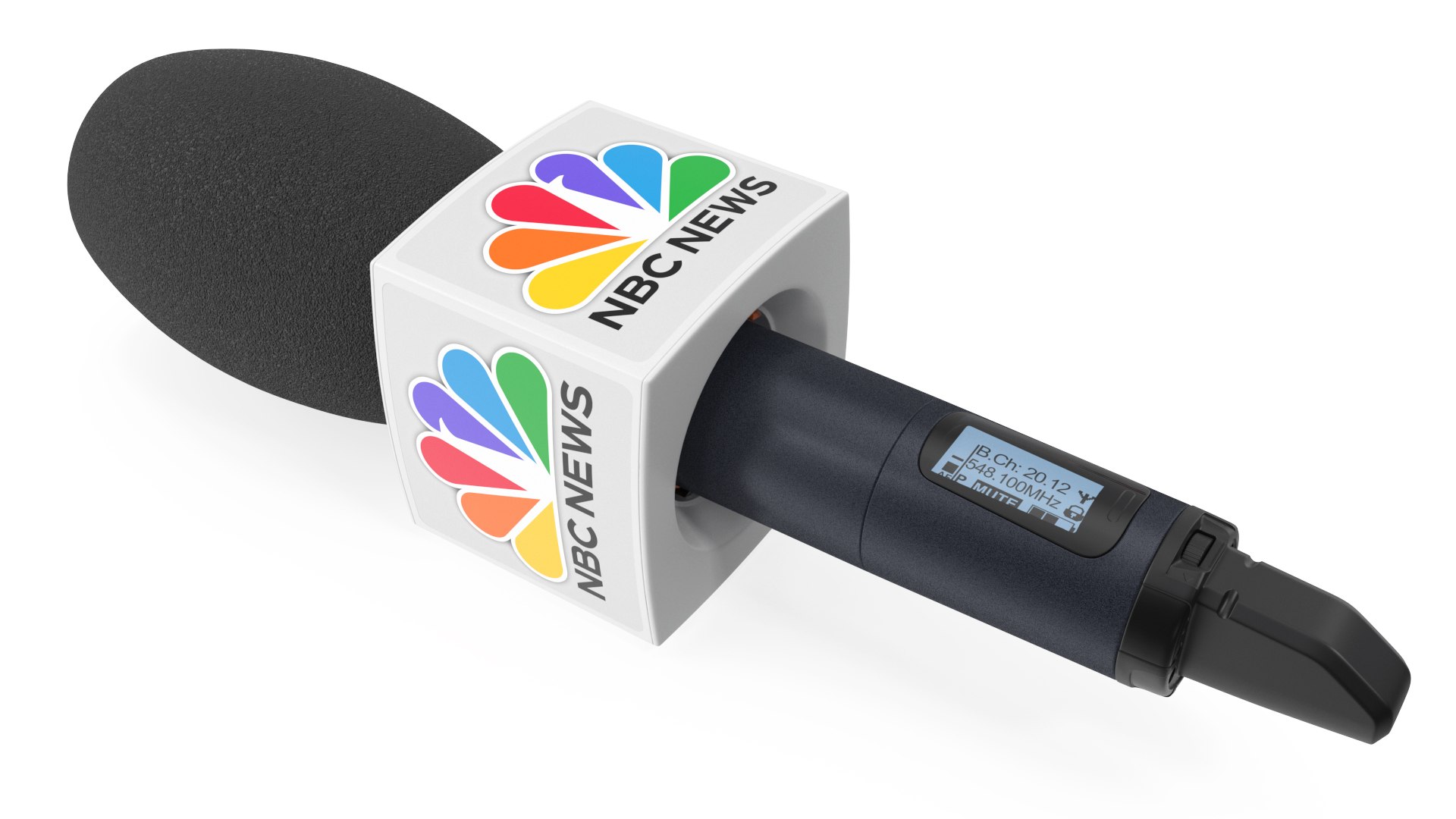 NBC News Interview Mic Wireless Square 3D - TurboSquid 2169083