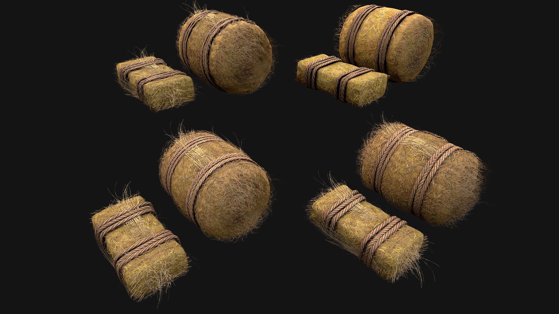 3D Hay Bale Square And Round - TurboSquid 2204270