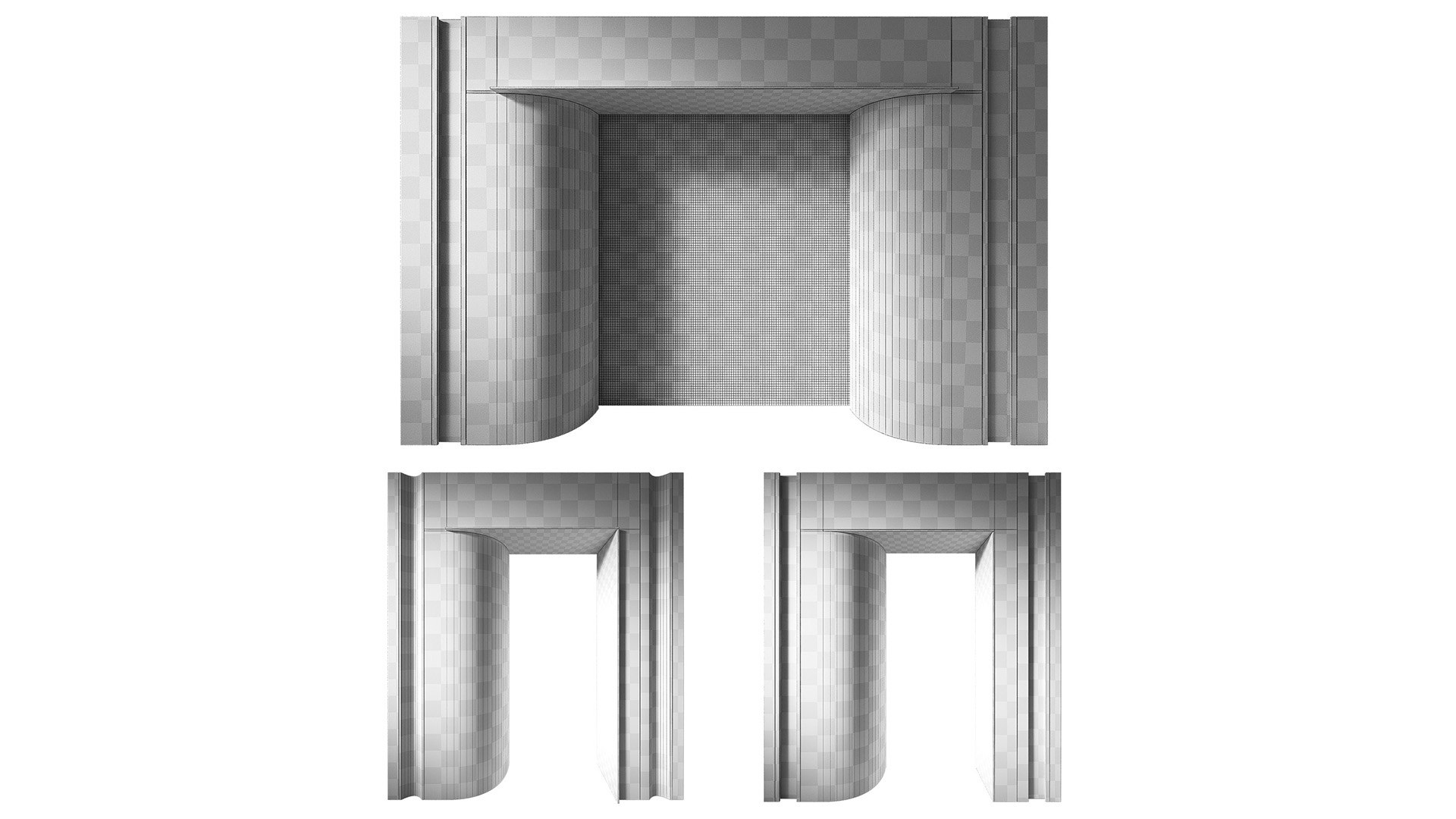 Rounded Modular Doorway Opening Wall Decoration Panels Hallway Pass ...