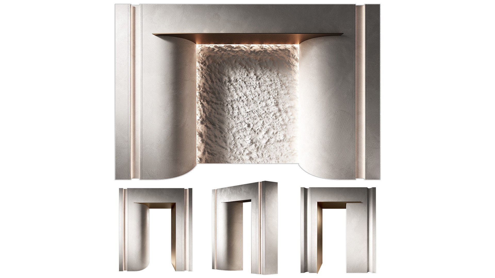 Rounded Modular Doorway Opening Wall Decoration Panels Hallway Pass ...