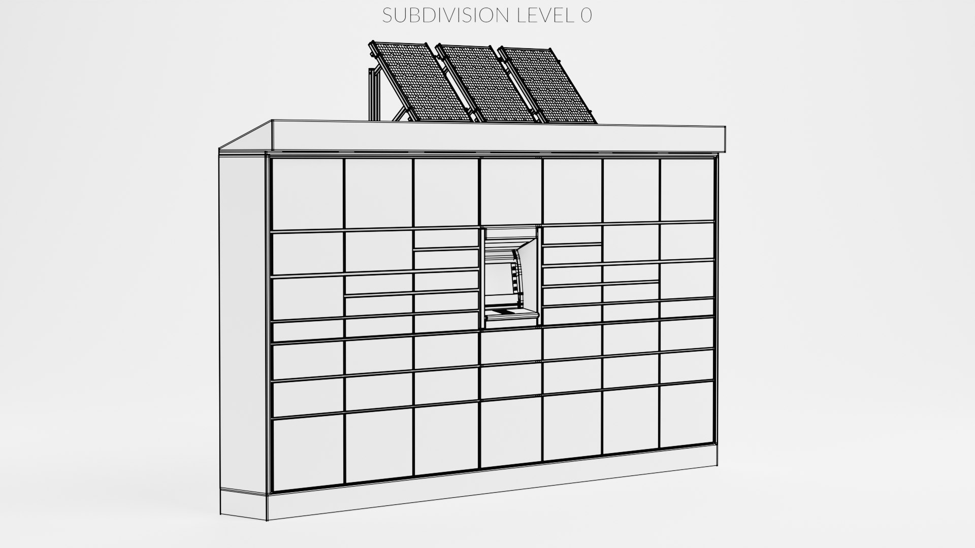 Parcel Lockers With Solar Panels Model - TurboSquid 2135053