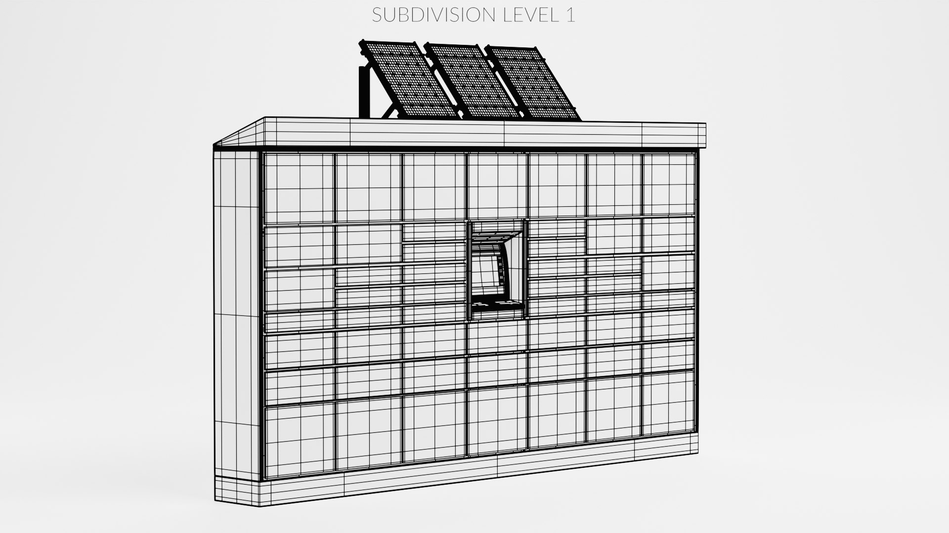 Parcel Lockers With Solar Panels Model - TurboSquid 2135053
