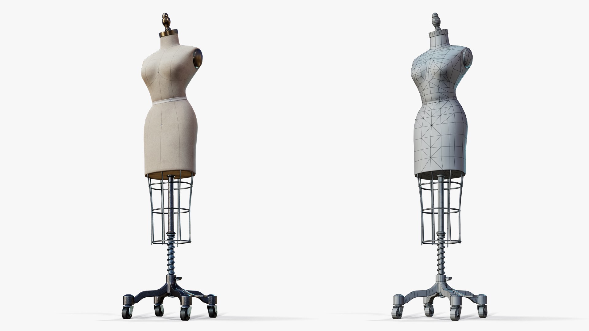 Mannequin Vintage On Wheels 3D Model - TurboSquid 2363403