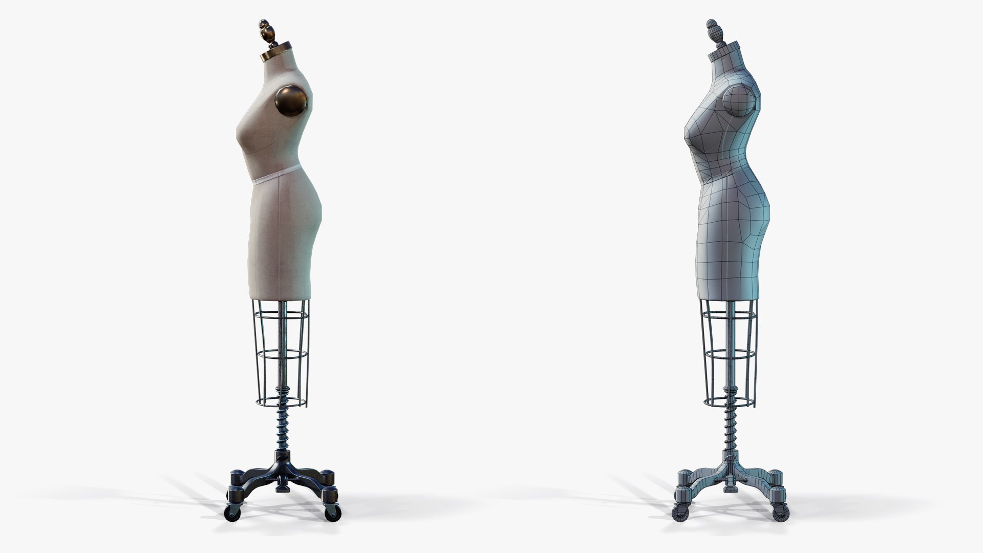 Mannequin Vintage On Wheels 3D Model - TurboSquid 2363403