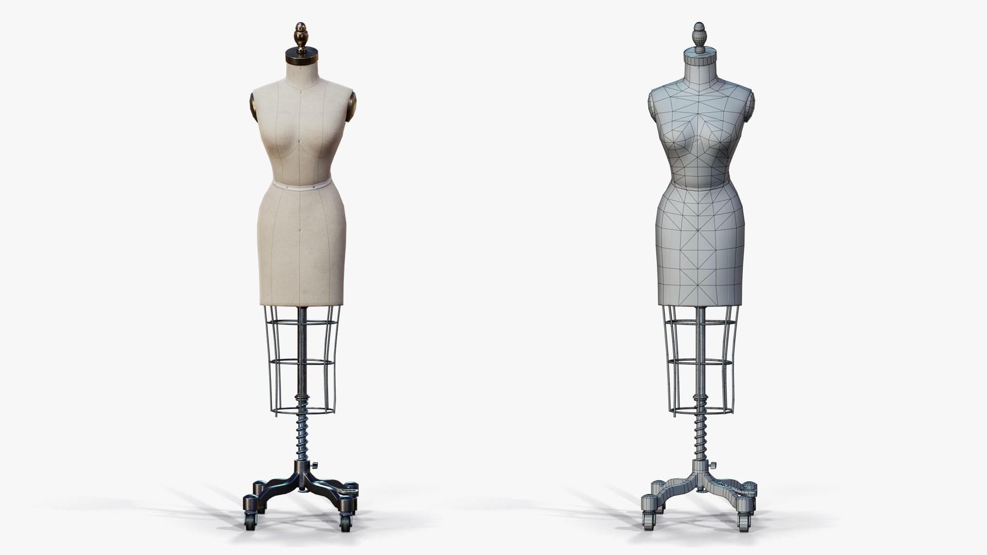 Mannequin Vintage On Wheels 3D Model - TurboSquid 2363403