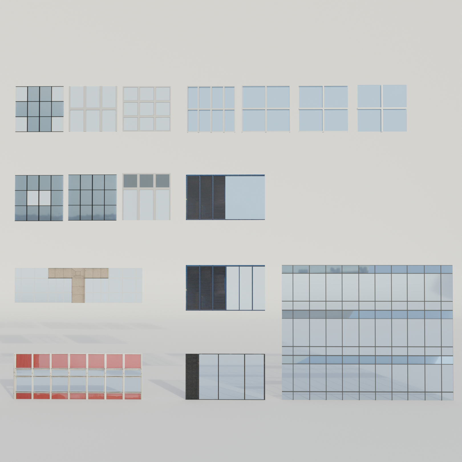 3D Collection of 100 3D Curtain walls Facades Assets and 12 ...