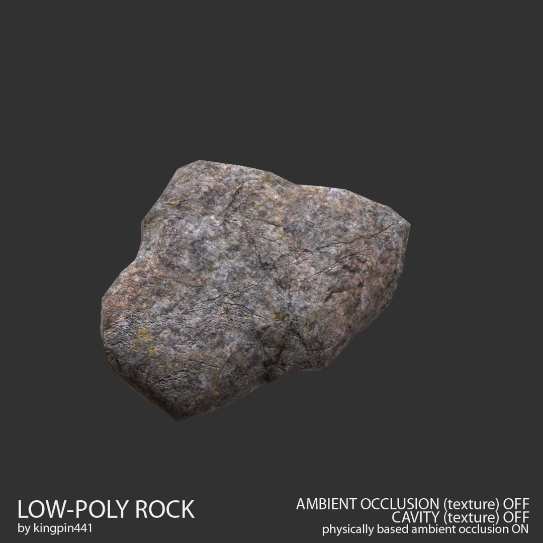 Low-poly Rock 3d 3ds