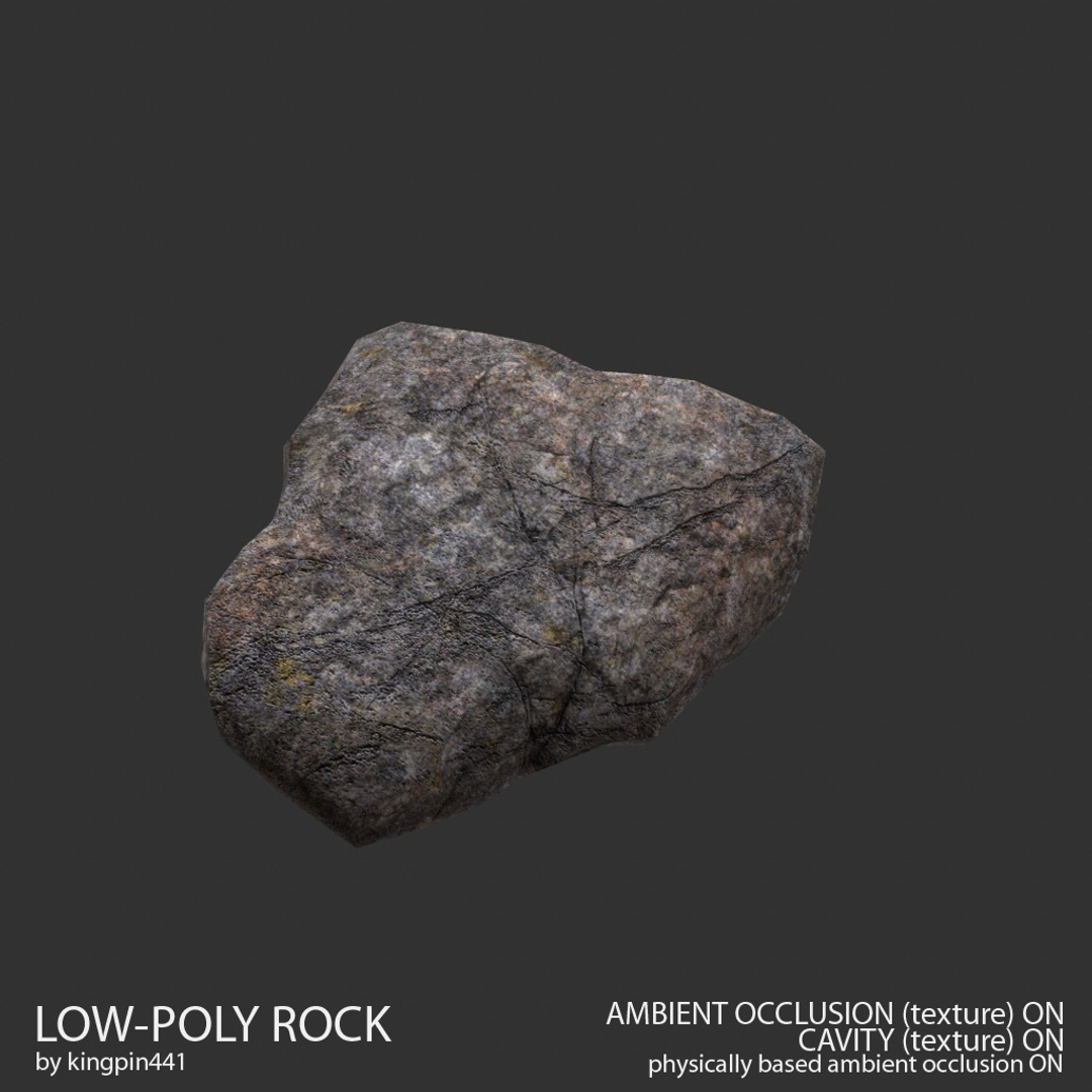 Low-poly Rock 3d 3ds
