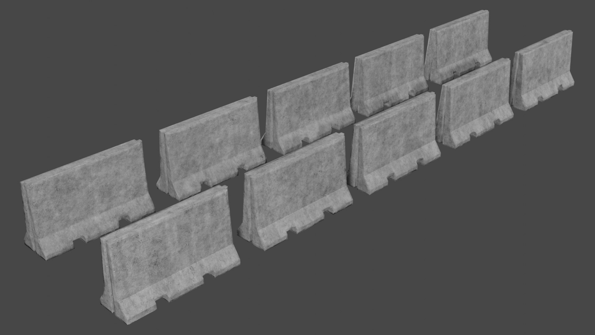 Concrete Barricade Pack 3D model - TurboSquid 2004393