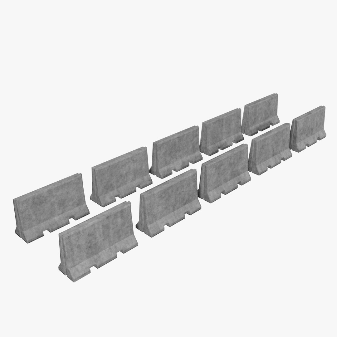 Concrete Barricade Pack 3D model - TurboSquid 2004393