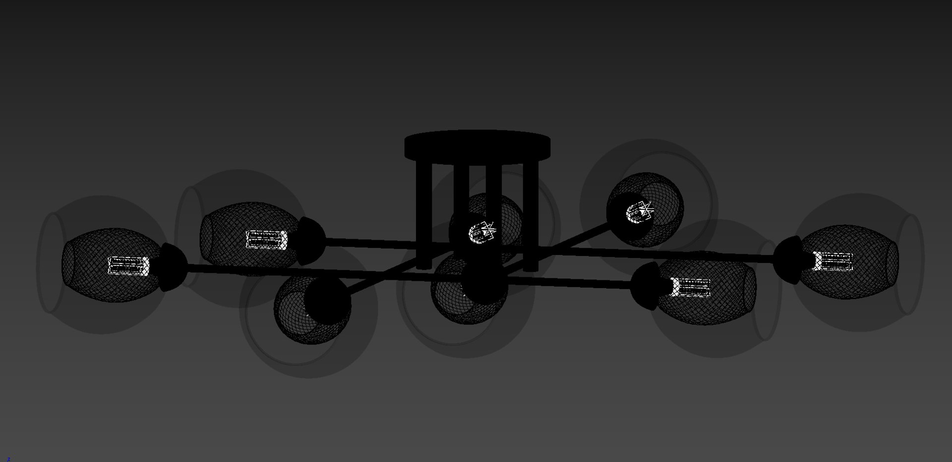 Century 8 light radial 3D model - TurboSquid 1554256