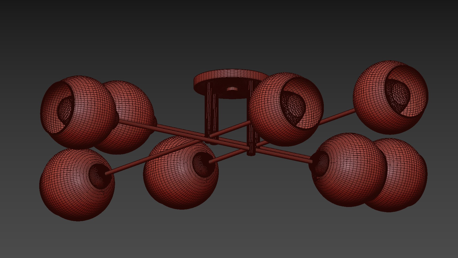 Century 8 light radial 3D model - TurboSquid 1554256