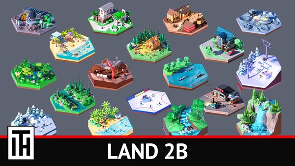 Cartoon Landscapes glTF Models for Download | TurboSquid