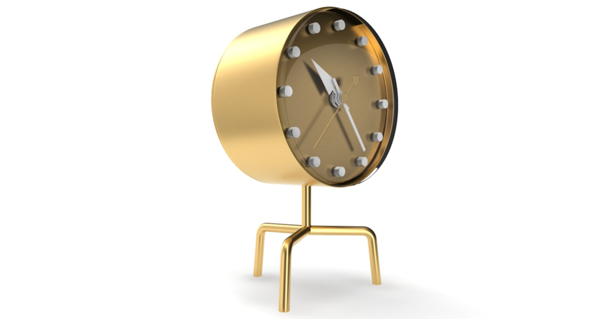 Office gold clock model - TurboSquid 1337054