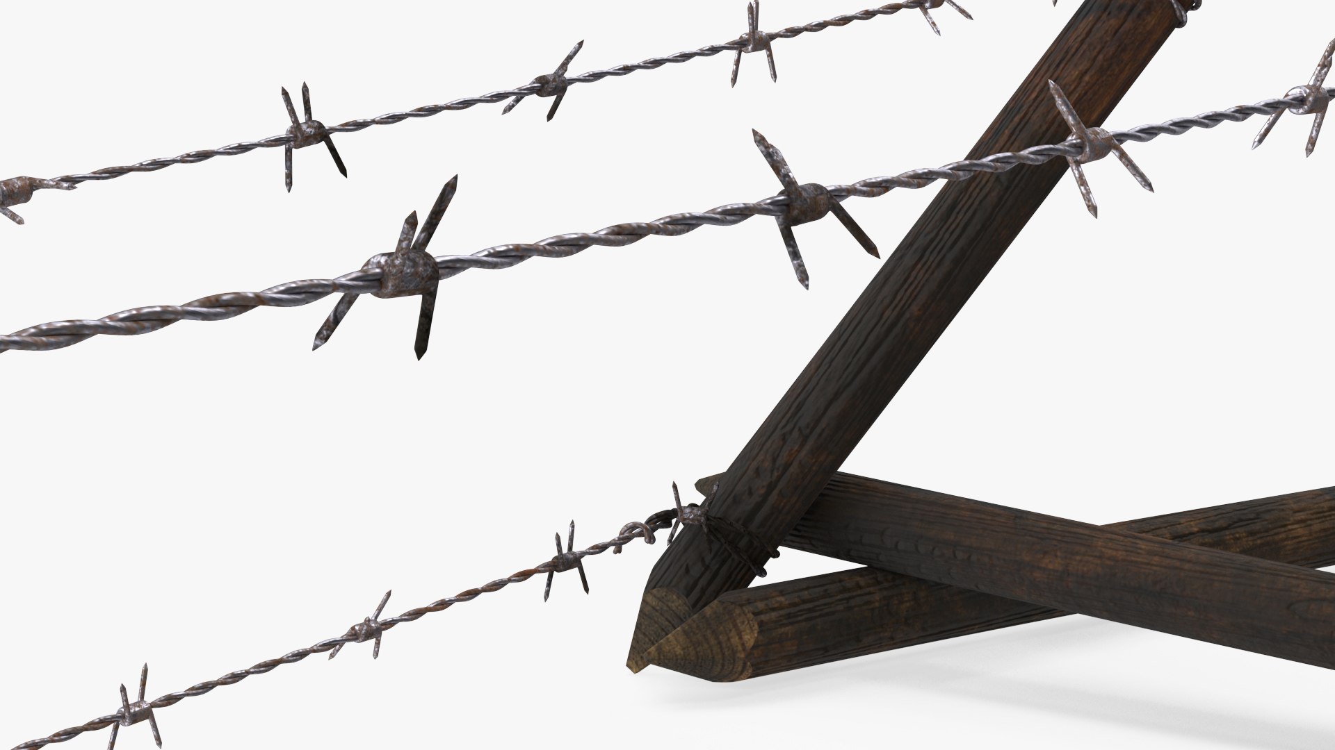 3D barbed wire obstacle model - TurboSquid 1713191