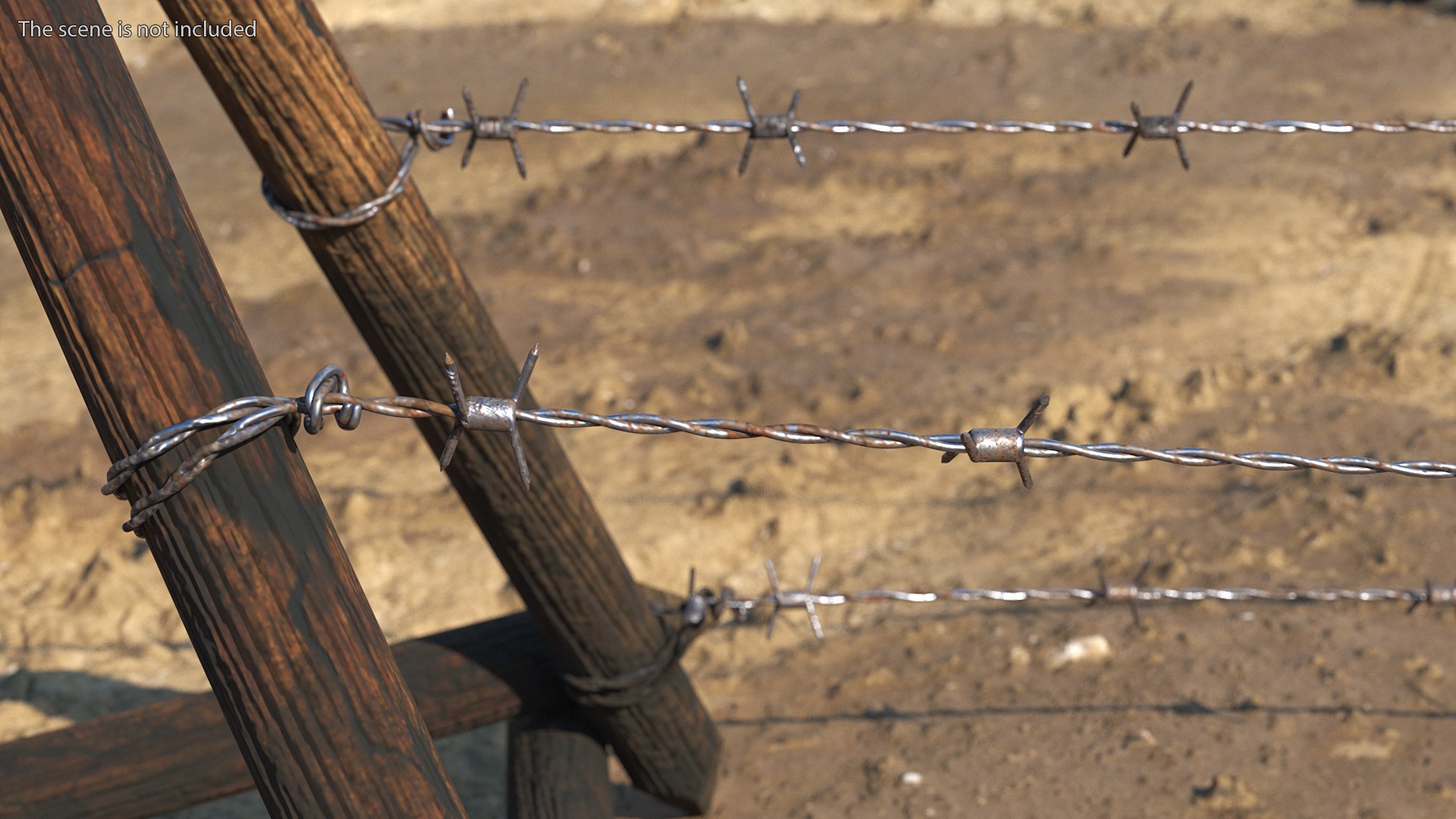 3D barbed wire obstacle model - TurboSquid 1713191