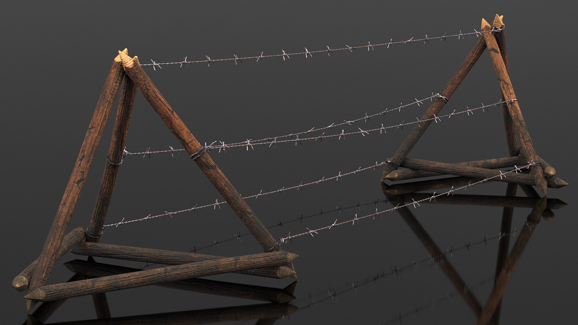 3D barbed wire obstacle model - TurboSquid 1713191