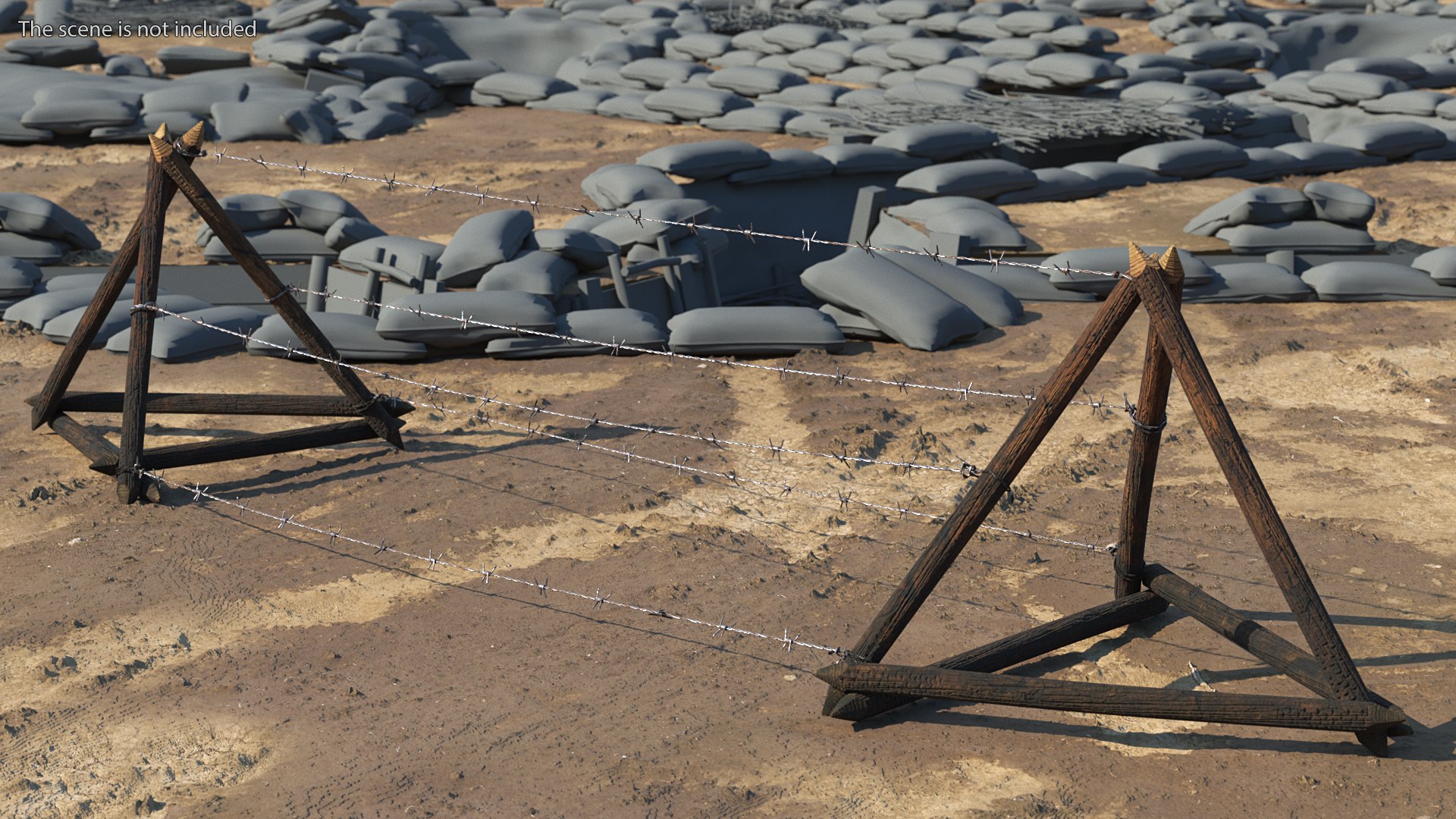 3D barbed wire obstacle model - TurboSquid 1713191