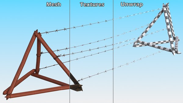 3D barbed wire obstacle model - TurboSquid 1713191
