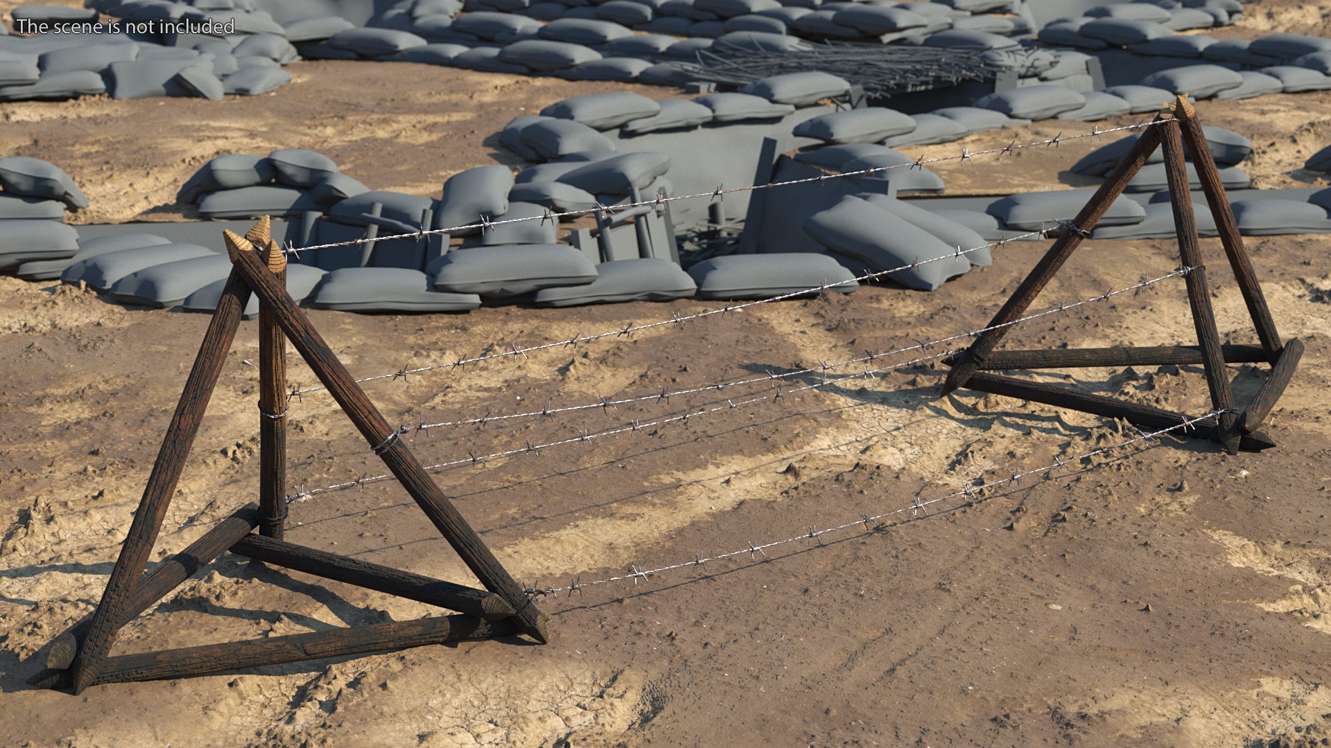3D barbed wire obstacle model - TurboSquid 1713191