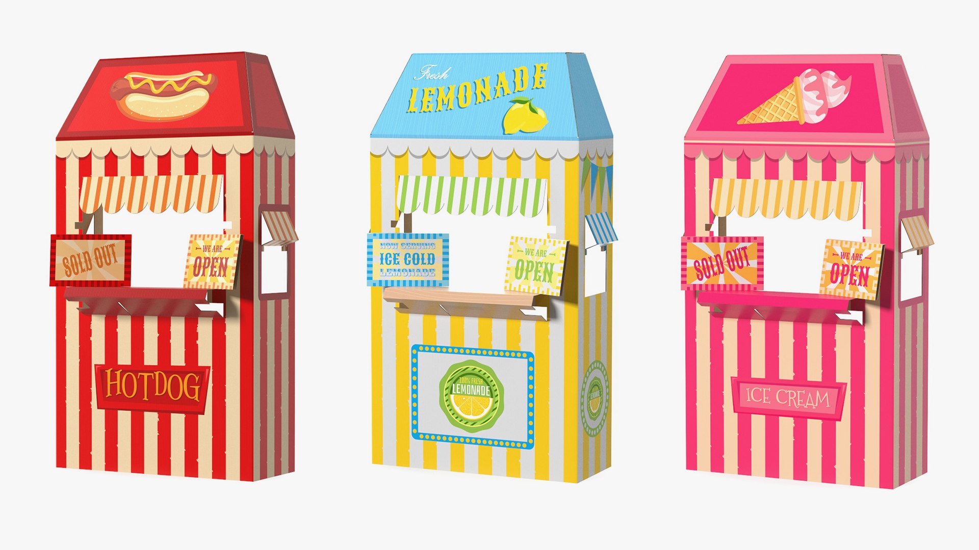 Cardboard Stands Collection 3D Model - TurboSquid 1828942