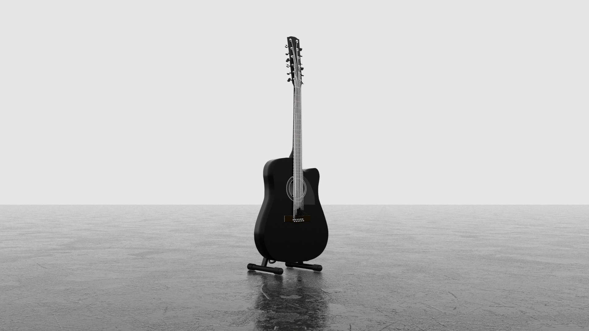 16 String Guitar With Stand Low-poly 3D Model 3D Model - TurboSquid 1934605