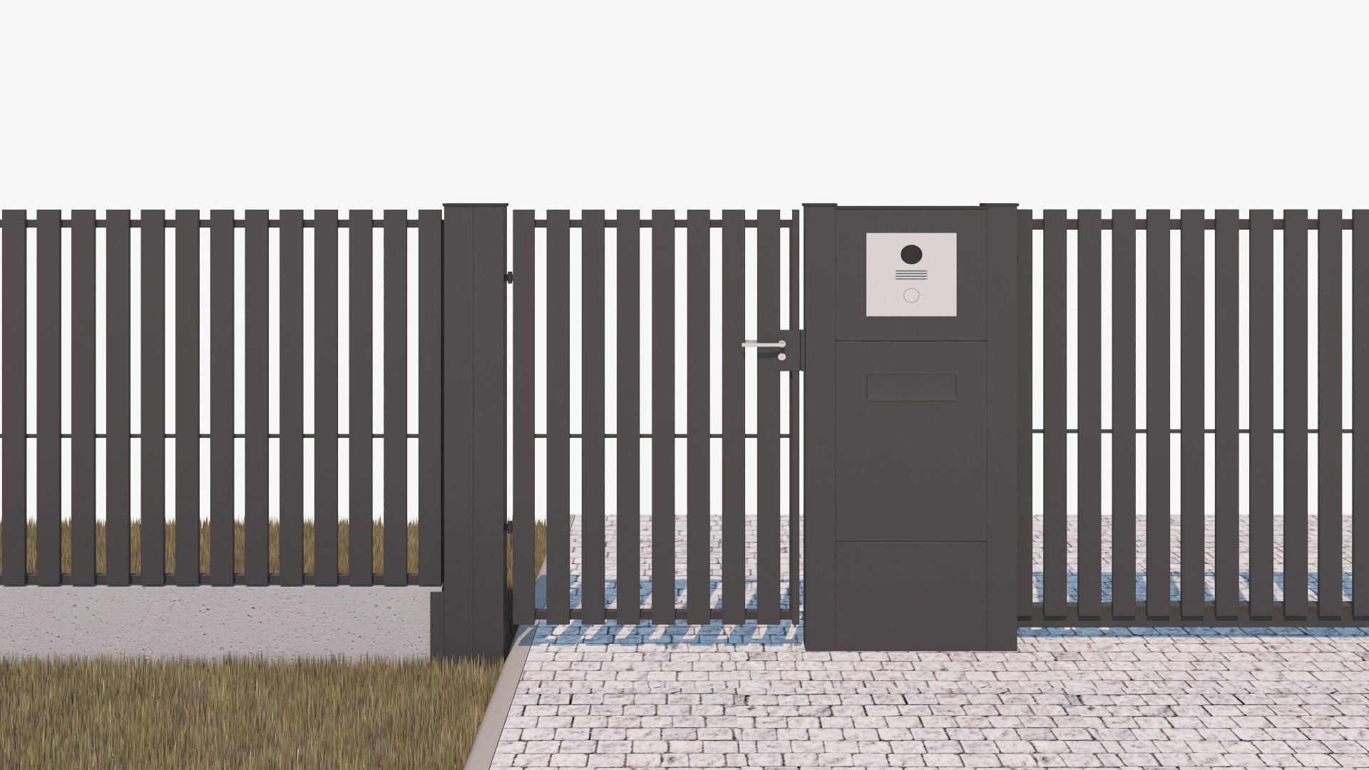 3D Model Sliding Gate With Vertical Panels - TurboSquid 2070400