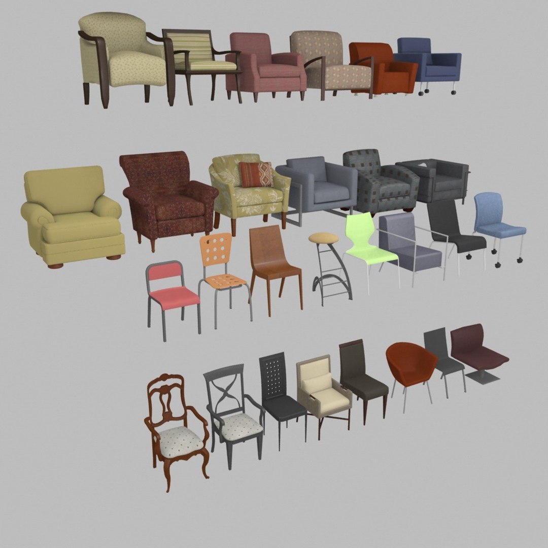 Chair Collection01 3d 3ds