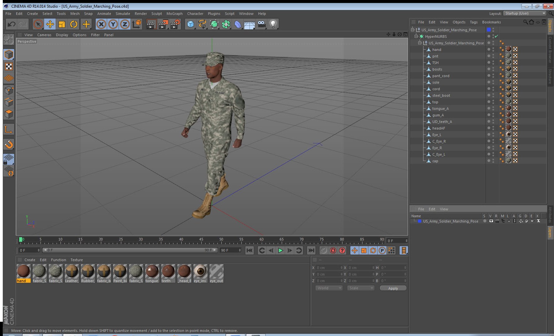 3D model army soldier marching pose - TurboSquid 1417944