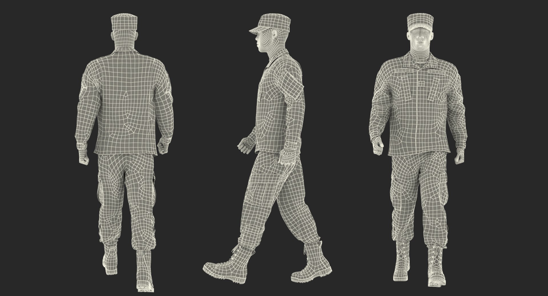 3D model army soldier marching pose - TurboSquid 1417944