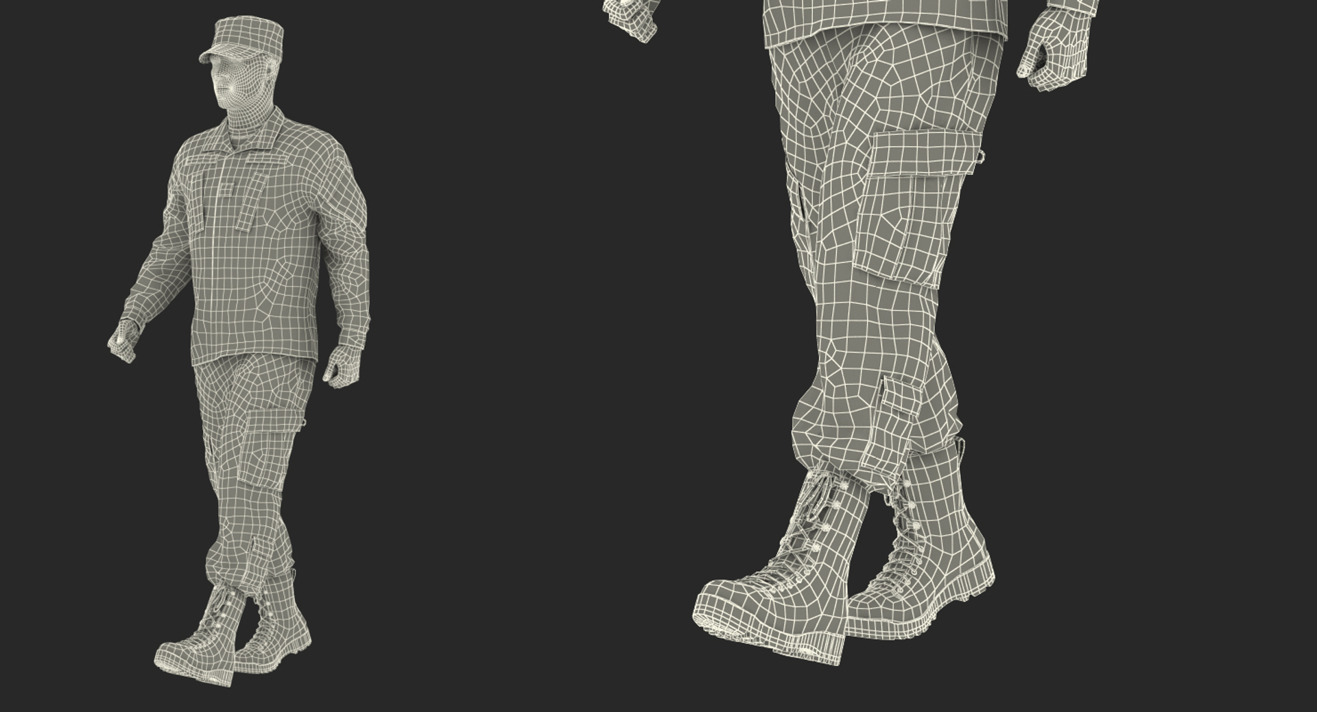 3D Model Army Soldier Marching Pose - TurboSquid 1417944