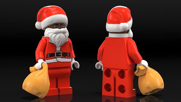 3D Lego Santa with Santa Sleigh and Reindeers Collection 2 model ...