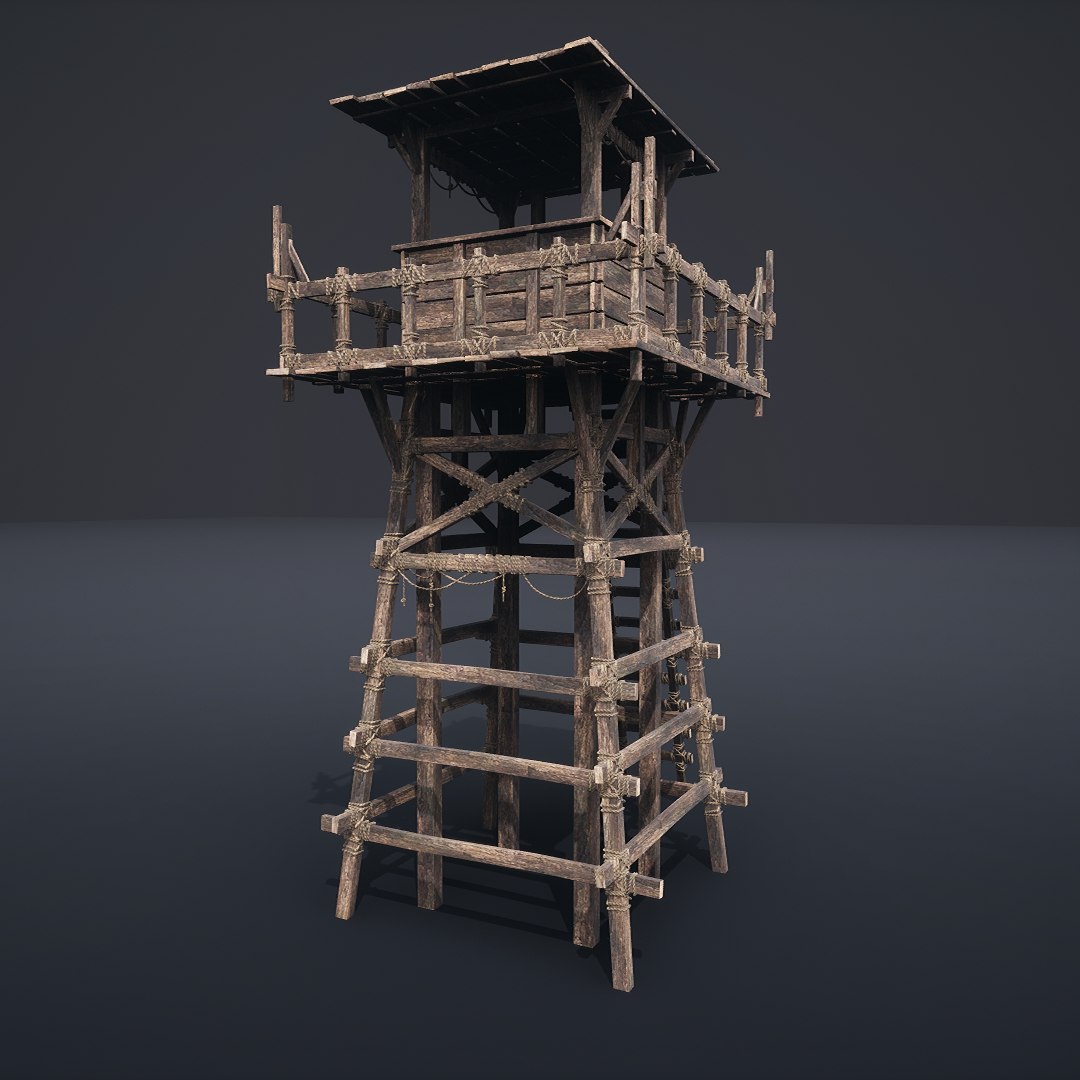 3D SCOUT WATCHTOWER TOWER FORT FORTRESS CASTLE WALLS AAA NEXTGEN ...