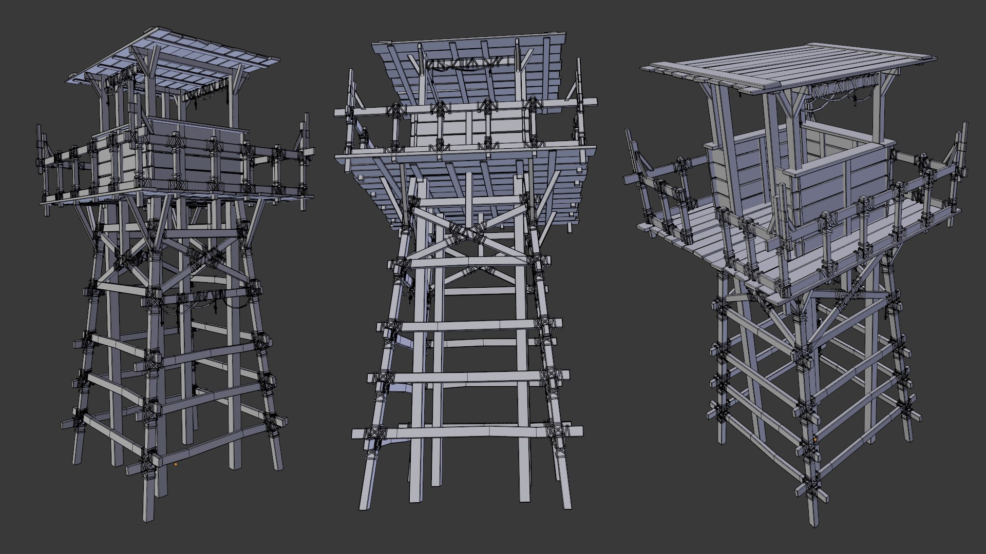 3D SCOUT WATCHTOWER TOWER FORT FORTRESS CASTLE WALLS AAA NEXTGEN ...