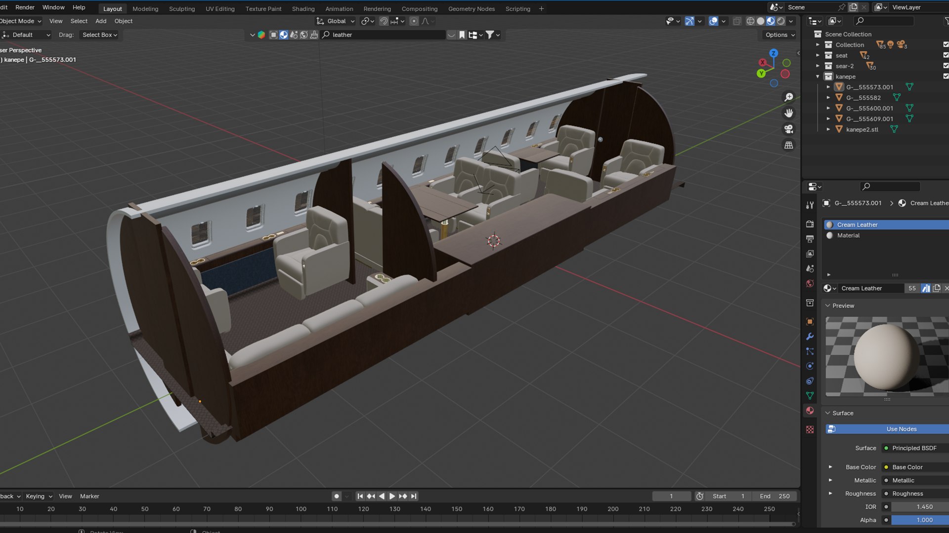 Legacy Cl-850 Interior Model - TurboSquid 2195085