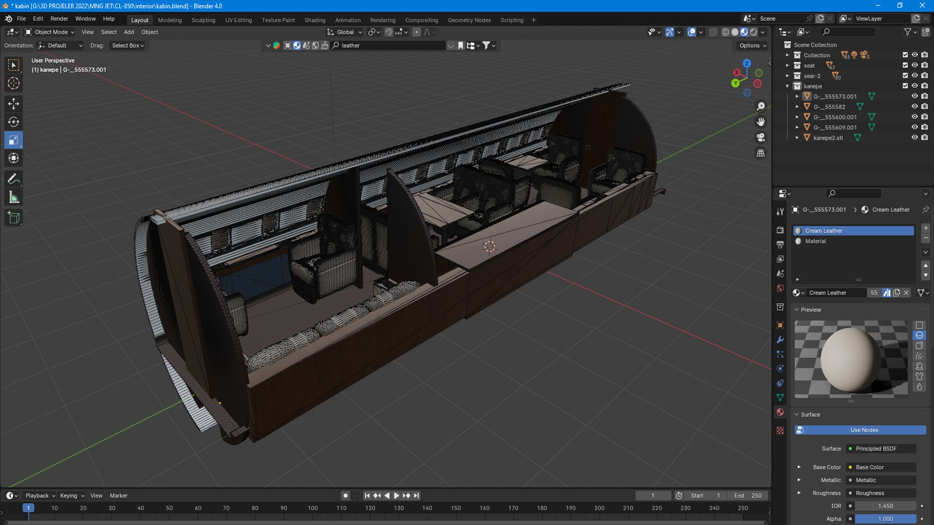 Legacy Cl-850 Interior Model - TurboSquid 2195085